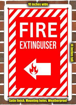 Metal Sign - Fire Extinguisher Left Arrow | eBay