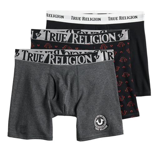 Mens True Religion 3 pack. Cotton Stretch Boxer Briefs M (32-34) Black ...