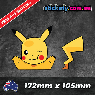 Pikachu Squished Sticker Funny Laptop Car Window Bumper JDM decal 4wd ...