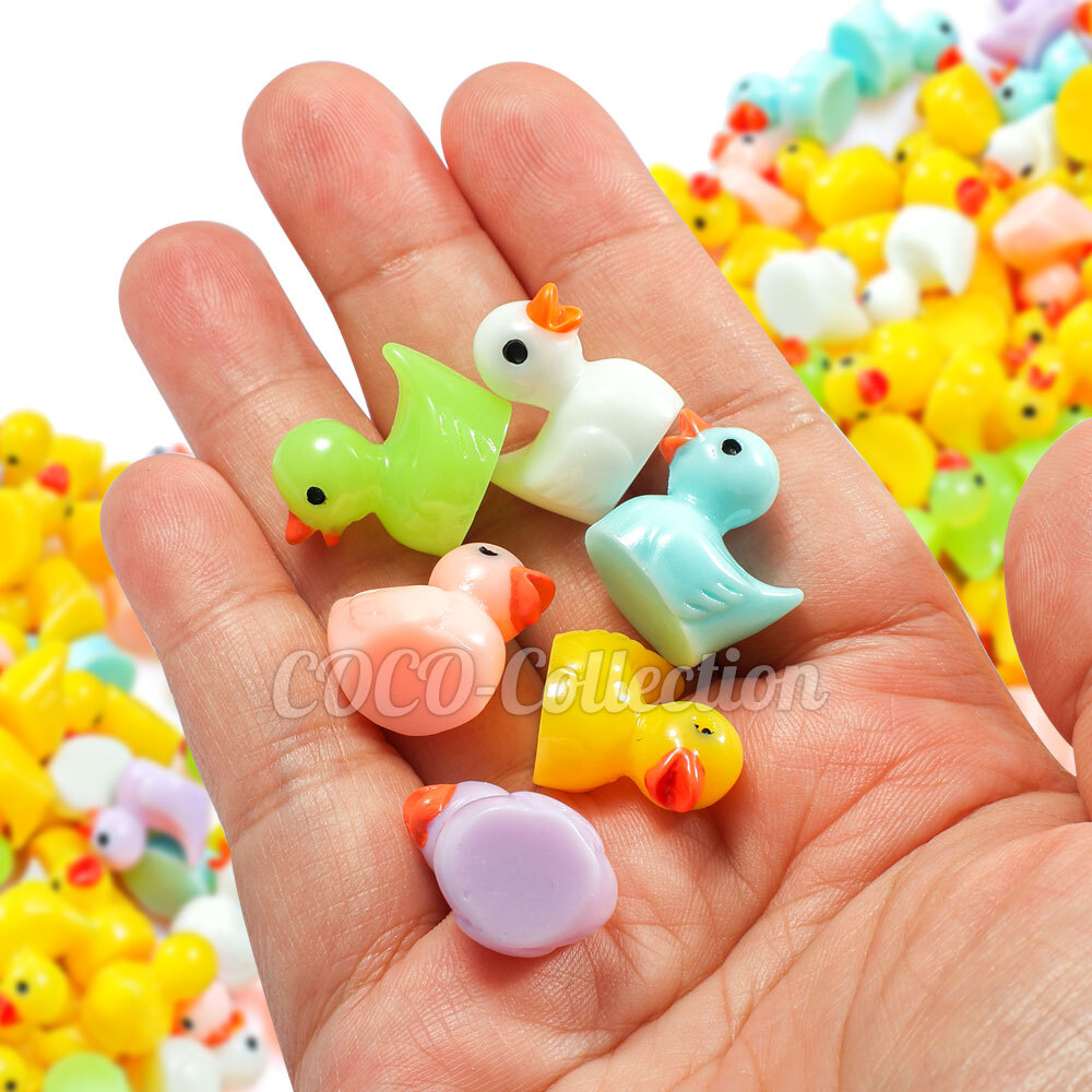 100X Mini Tiny Resin Ducks Garden Lawn Ornaments Xmas Christmas Party ...
