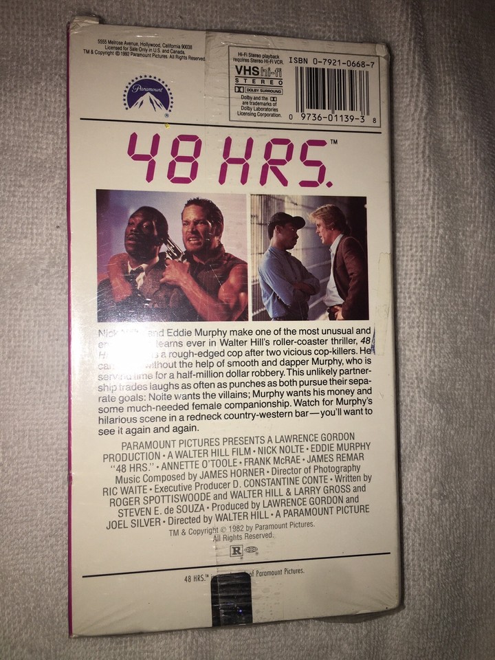 48 Hrs. Hours 1982 (VHS 1992) Vintage Tape Factory Sealed NEW Eddie ...