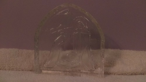 Crystal nativity scene self standing large crystal plaque Christmas ...