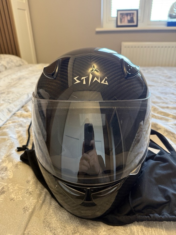 Sting 1.3 Carbon Fibre Motorcycle Helmet Full Face Helmet Size M | eBay UK