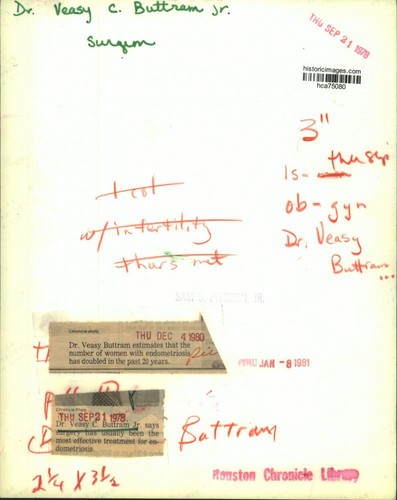 1978 Press Photo Surgeon Dr. Veasy C. Buttram Jr. treats endometriosis ...