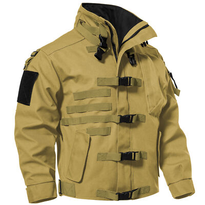 Men's Motorcycle Tactical Coat Black Tactical Jacket Coat Outdoor ...