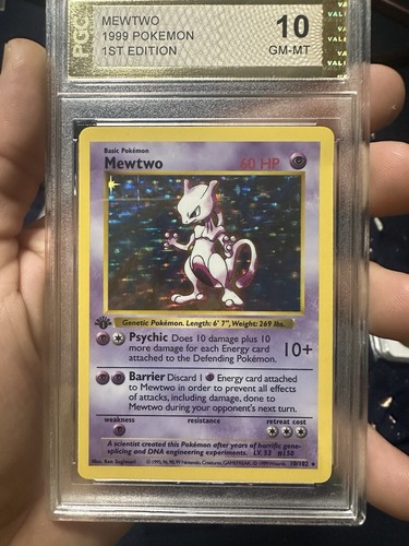 MEWTWO 1ST EDITION PGC 10 POKEMON HOLO BASE 1999 PSA 10/102 WITH INT ...