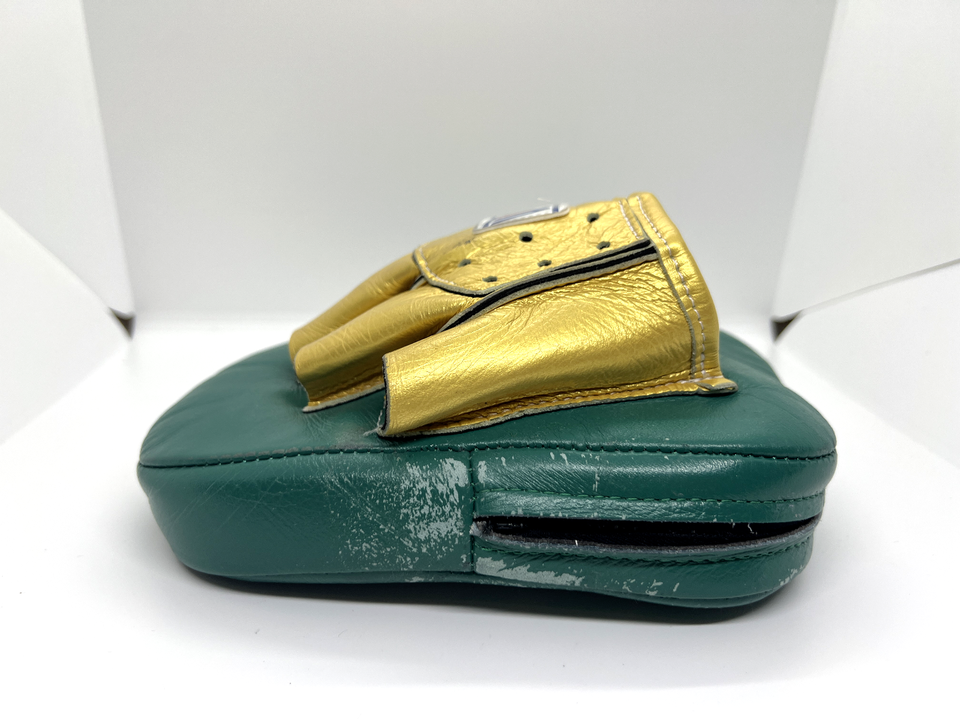 Winning Boxing Small Punching Mitts Green and Gold curved CO-CM-10 Used ...
