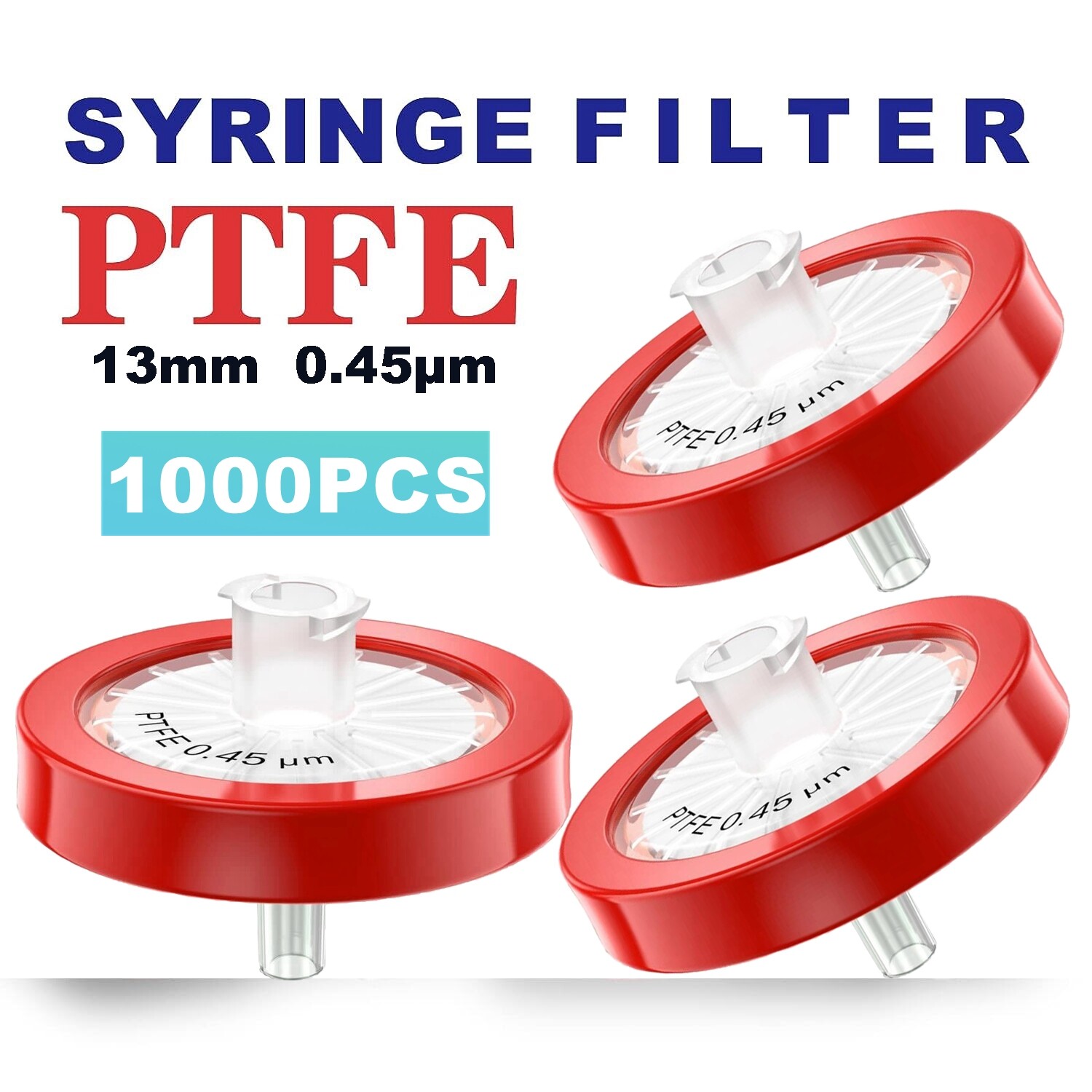 1000PCS PTFE Membrane Syringe Filters 13mm | Grelly USA