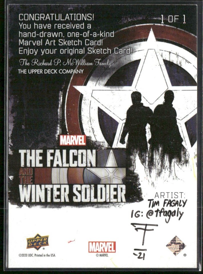 2022 Upper Deck Marvel Falcon Winter Soldier Sketch 1/1 - Scorpion ...