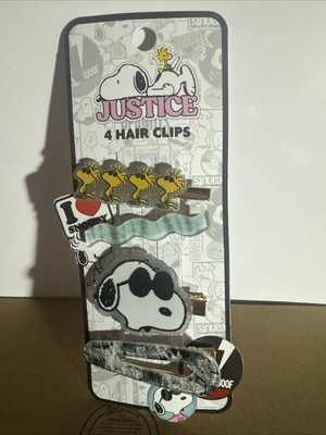 Justice Peanuts Snoopy Girls Hair Clip Set, 4-Piece, Multi-Color | eBay
