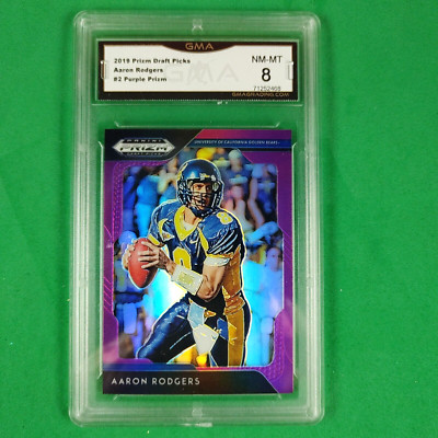Aaron Rodgers 2019 Panini Prizm Draft Picks Purple Prizm #2 GMA Graded ...