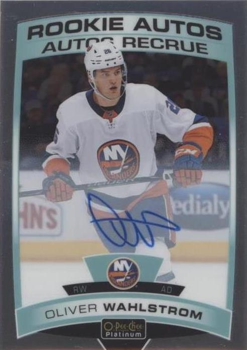 2019-20 O-Pee-Chee Platinum - Rookie Autos Oliver Wahlstrom #R-OW (AU ...