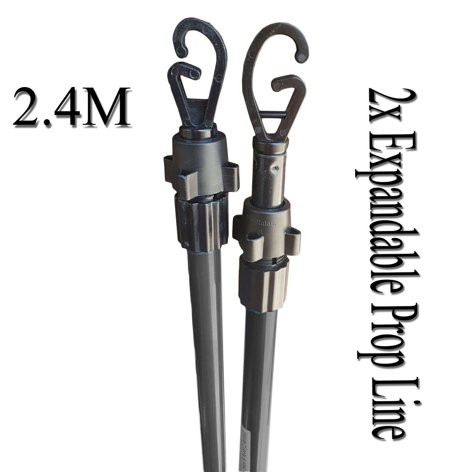 2.4m Heavy Duty Extendable Prop Washing Line Telescopic Metal ...