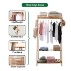 Wooden Clothes Rail Rack Garment Dress Hanging Display Stand Shoe Rack ...