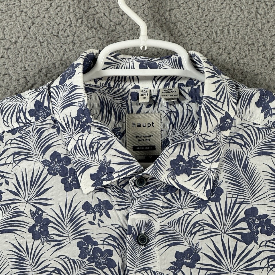 Haupt Shirt Men's 2XL 45/46 Hawaiian Floral Button Up Short Sleeve ...