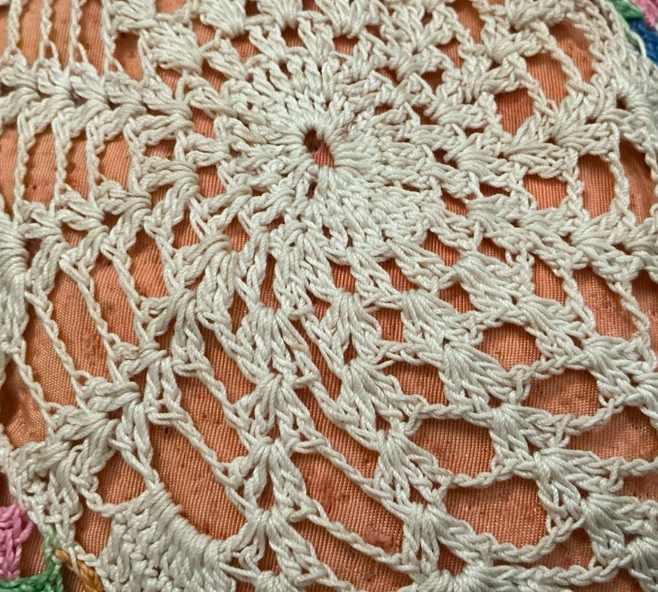 Antique Oval Victorian Pin Hat Pin Cushion Crochet Over Silk~Hanging ...