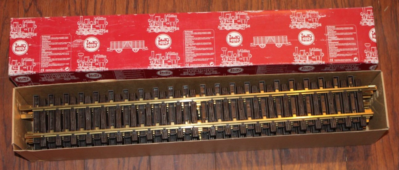 1- BOX OF 12 LGB TRAIN TRACKS 24" STRAIGHT 10600 (USED) | eBay