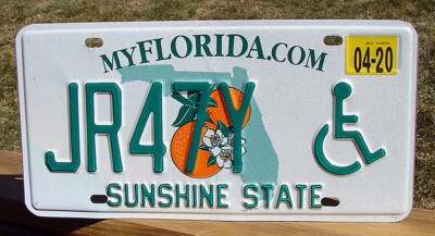 Florida HANDICAPPED License Plate Disabled SUPERB QUALITY # JR47Y | eBay