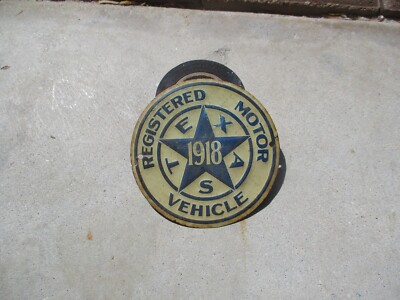 Texas 1918 license plate seal | eBay