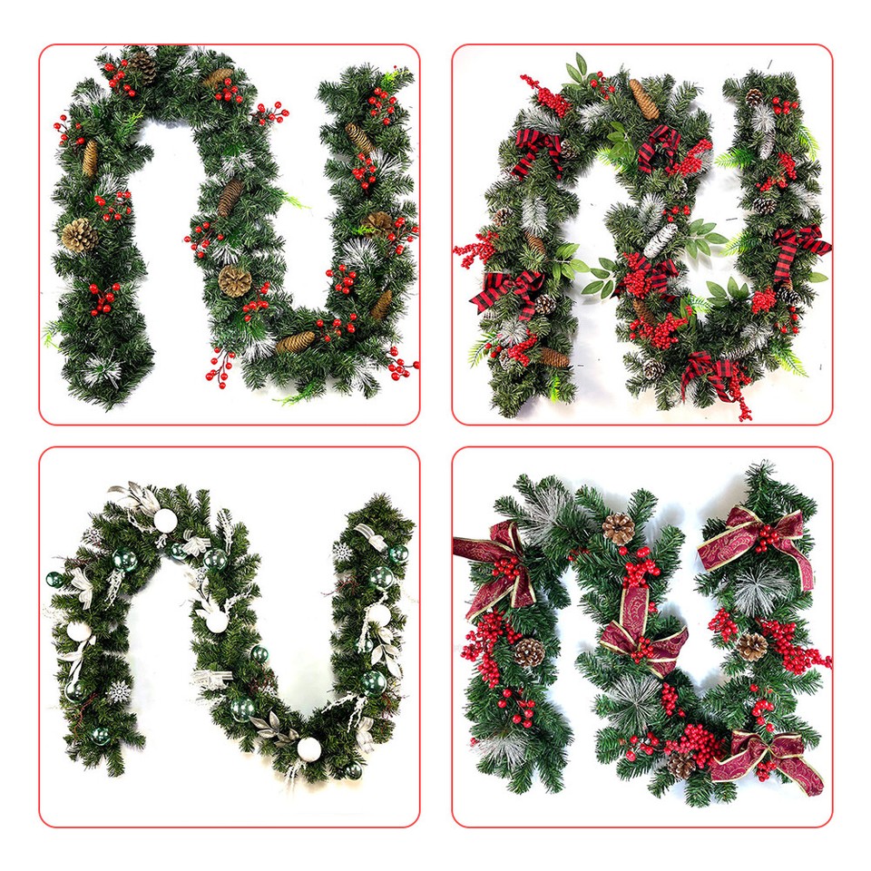 9 FT Long Christmas Garland Flexible PVC Artificial B5H6 | eBay