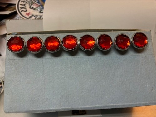 Hot Rod RED FACETED JEWELS license plate BOLTS Reflectors 15/16th ...