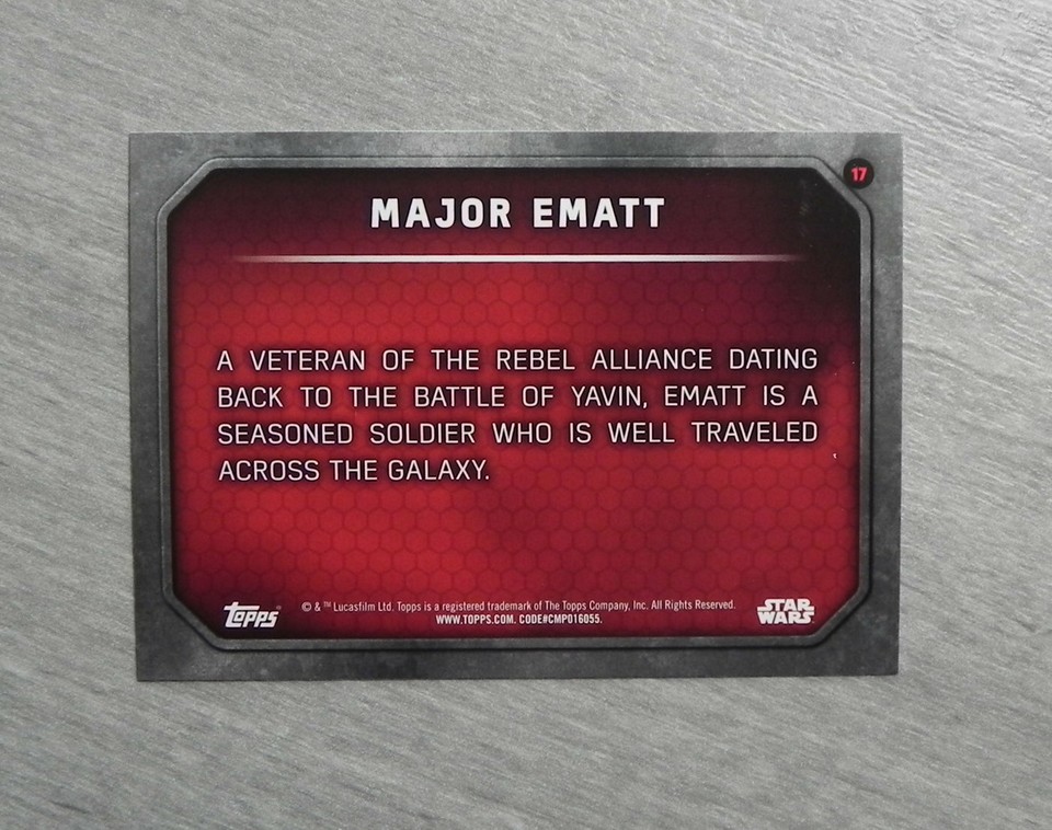 STAR WARS The Force Awakens MAJOR EMATT Silver #17 _ Receive Exact Card ...