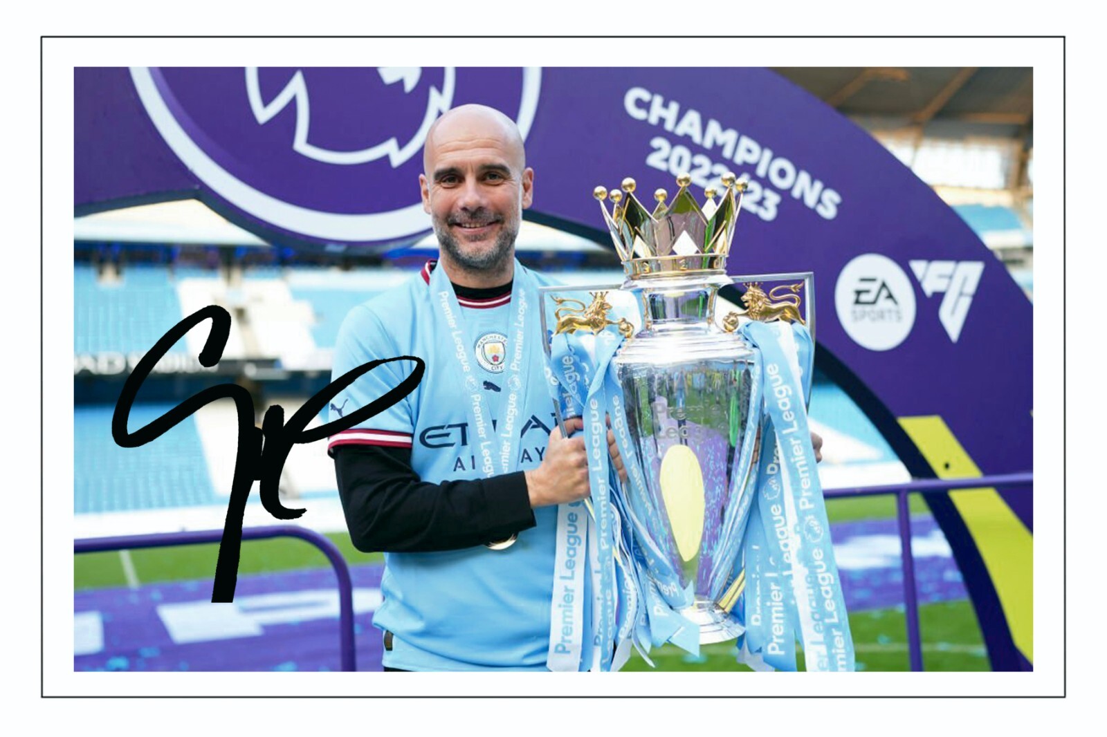 PEP GUARDIOLA 22/23 CHAMPIONS Signed 6X4 Autograph PHOTO Print ...