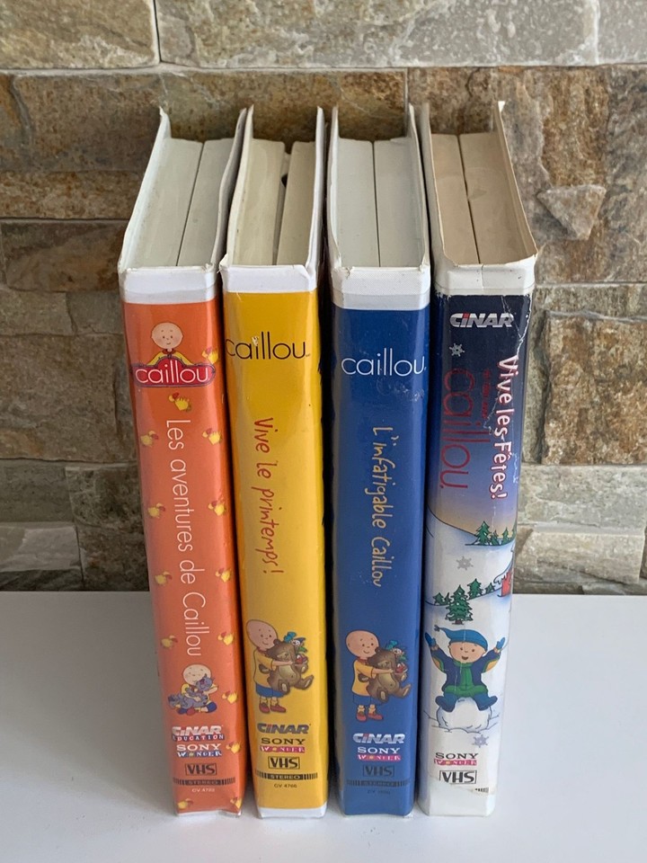 Caillou VHS 4-Set French CINAR Sony Wonder Kids Cartoons Les Aventures ...