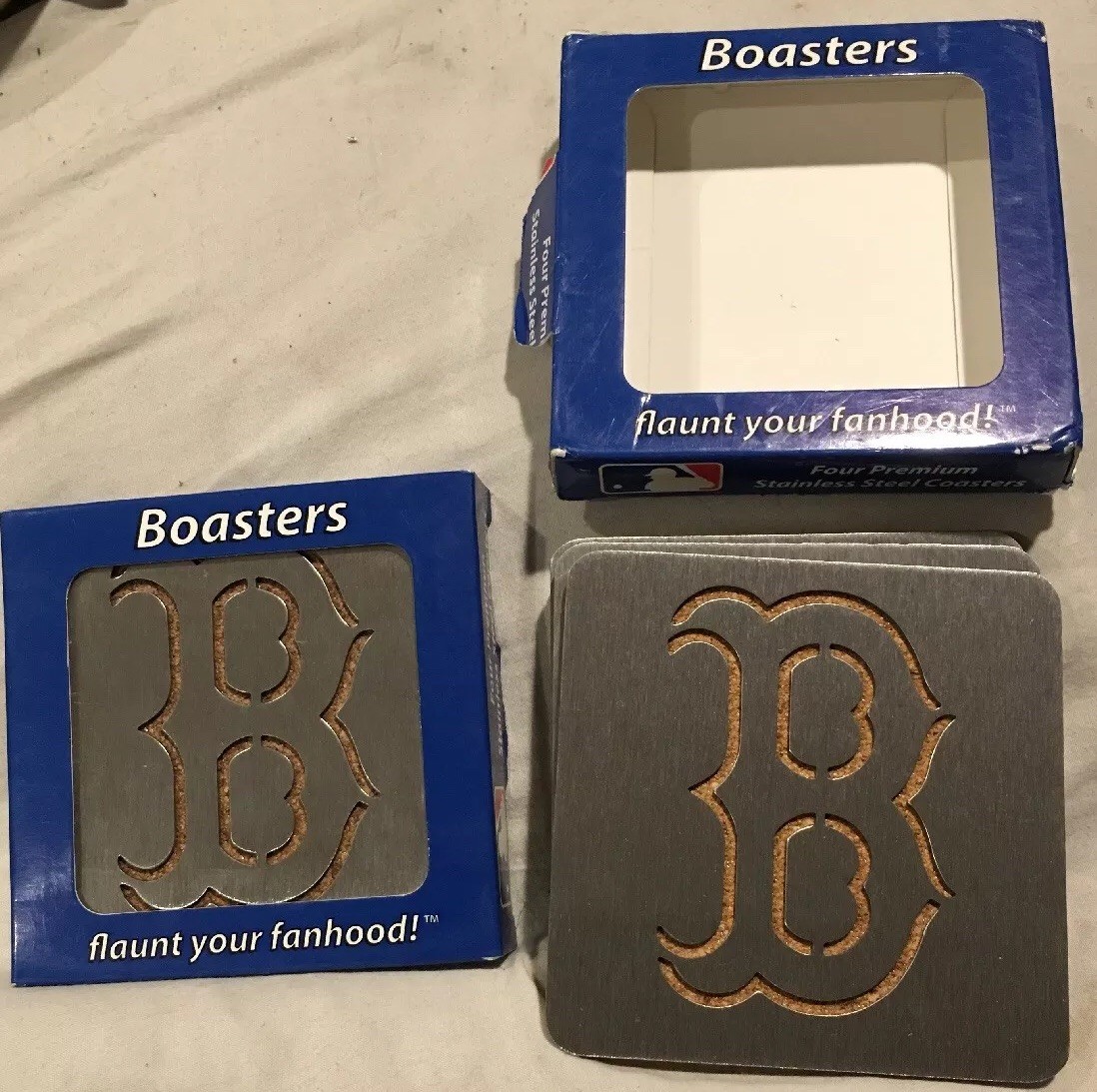 Boston Red Sox MLB Stainless Steel Coasters / Boasters 2-Sets of 4 *8 ...