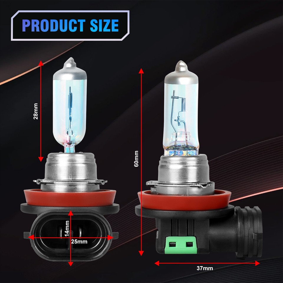 4x H8 H9 H11 Halogen Headlight Bulb Kit High/Low Beam Super Bright ...