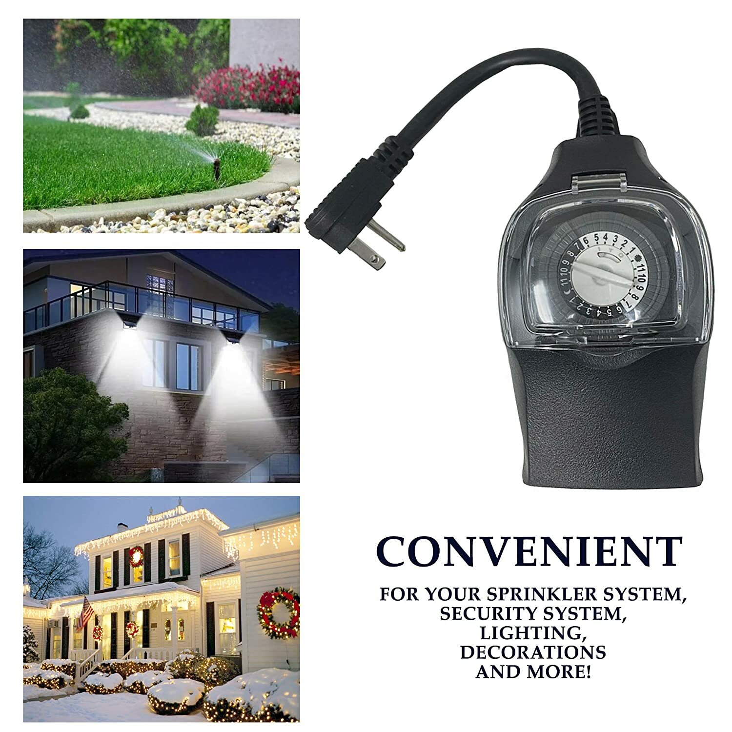 Teklectric Smart Outdoor Plug-in PIN Outlet Timer Weatherproof Two ...