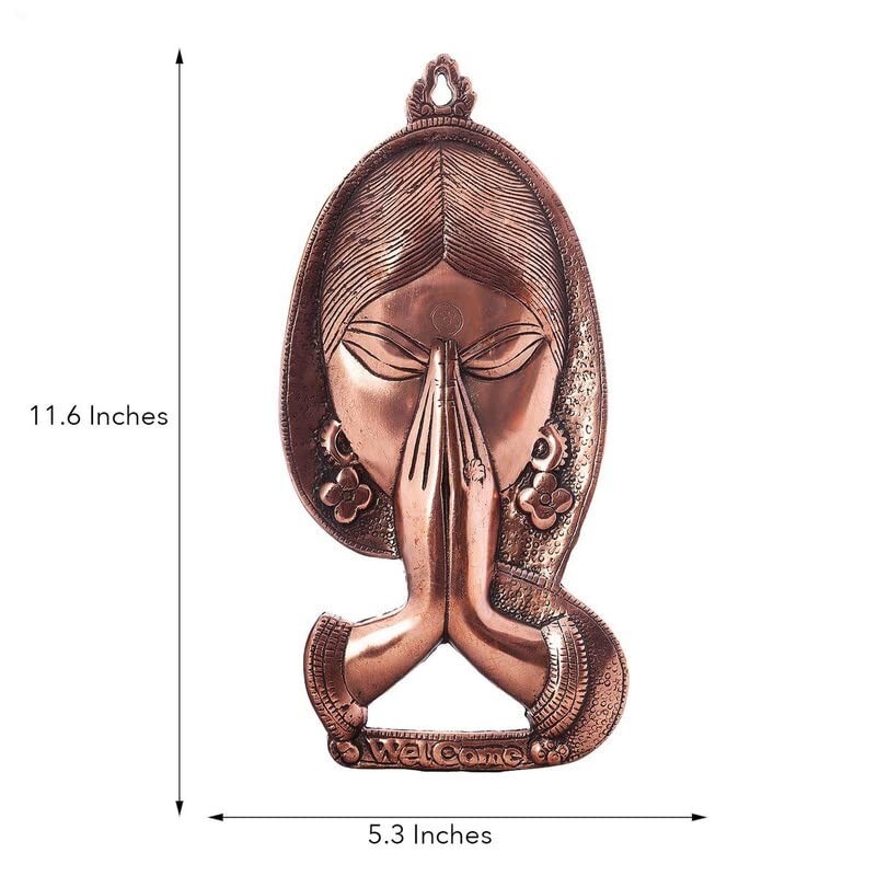 Welcome Namaste Lady Face Wall Hanging Face Statue for Home Entrance ...