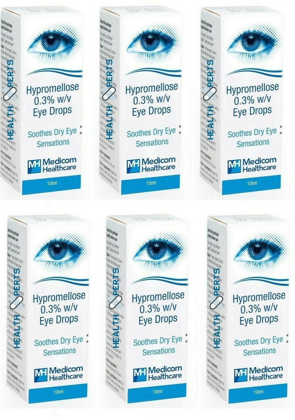 Hypromellose 0.3% Eye Drops 10ml - Dry Eyes Artificial Tears - MULTIBUY ...