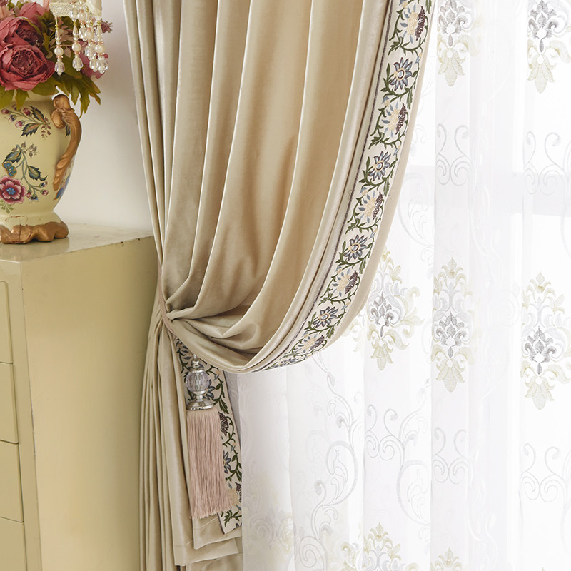 Italy high-grade silk velvet luxury thick solid cloth curtain valance ...