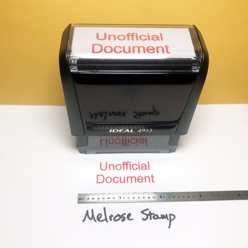 Unofficial Document Rubber Stamp Red Ink Self Inking Ideal 4913 | eBay