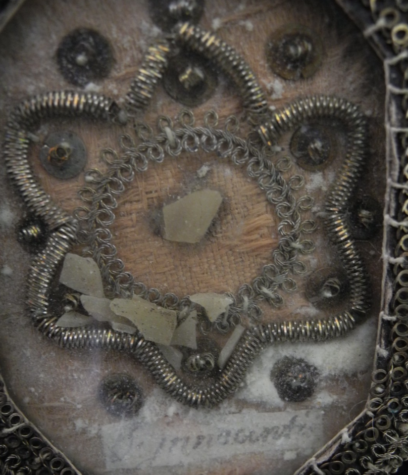 OLD ANTIQUE CATHOLIC 1ST CLASS RELIC RELIQUE RELIQUARY WITH IMAGE St ...