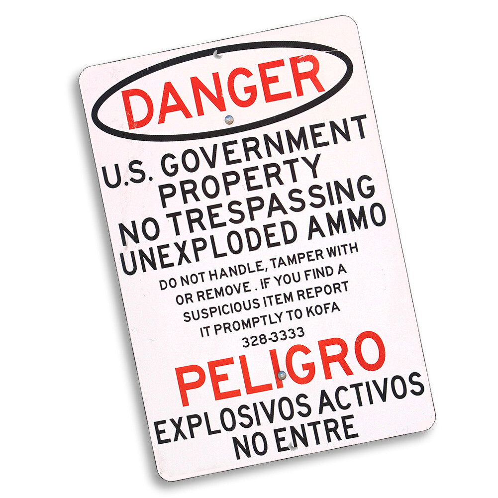 Danger US Government Property No Trespassing Design 8x12 In Aluminum ...