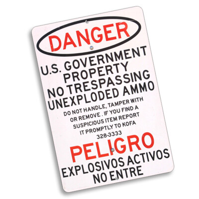 Danger US Government Property No Trespassing Design 8x12 In Aluminum ...