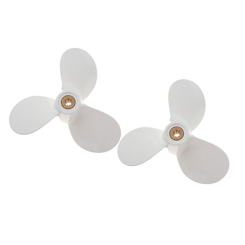 2x Professional Marine Propeller 4-5-6HP 3 Blade Prop Fit for 7 1/2x7 ...