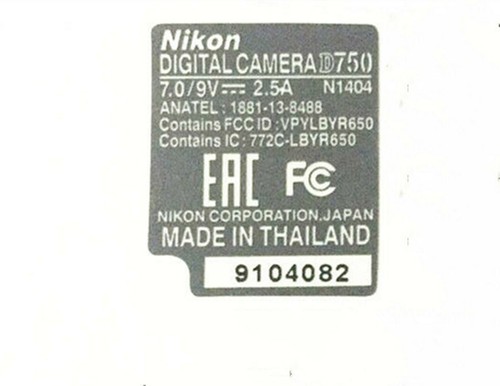 NEW Nikon D750 Base Bottom Cover Serial Number Tag Label Sticker Body ...