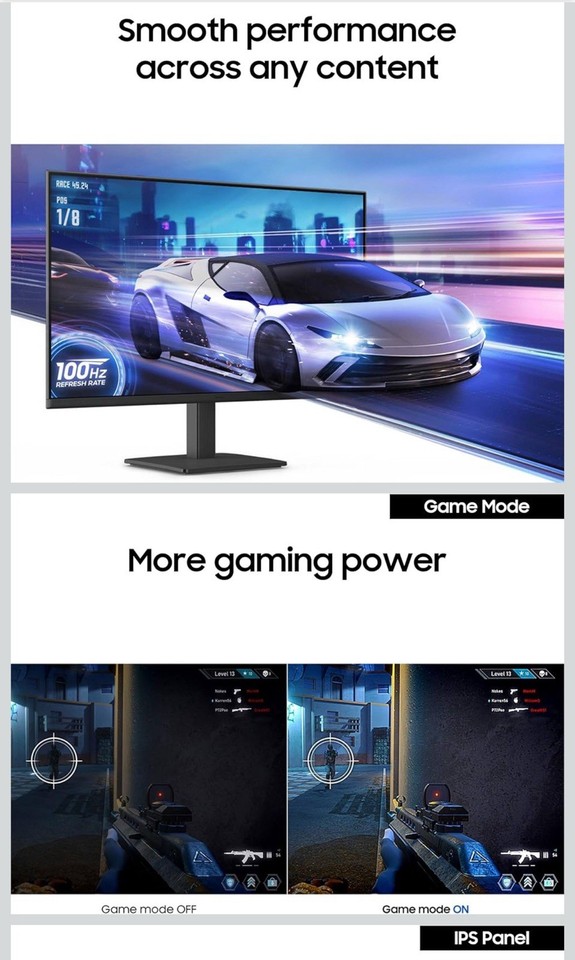 SAMSUNG 24" (S30GD) Essential Monitor with IPS Panel and Tilt Only | eBay