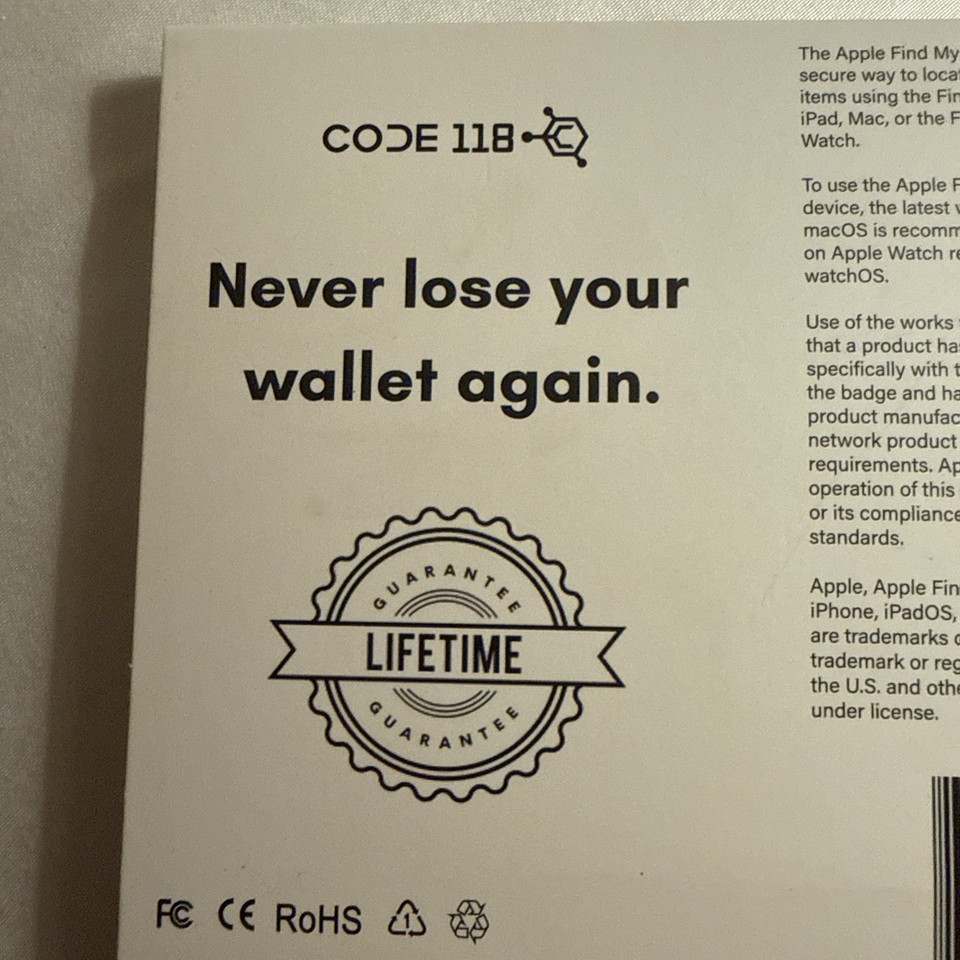 Code 118 Tracker Card - Apple Find My App Never Lose Your Wallet Again ...