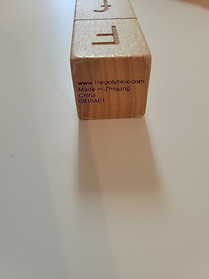 14 Pc Wood Block Stick Set, Alphabet, Numbers, Braille, ASL Sign ...