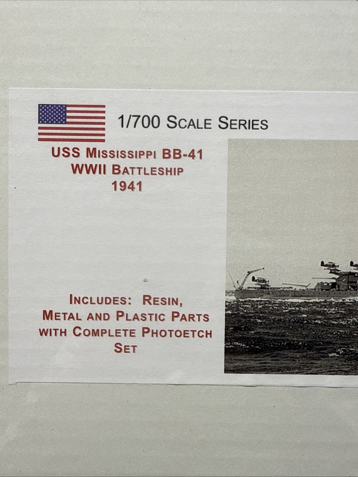Midship Models MPK317 1/700 USS Mississippi BB-41 WWII Battleship ...