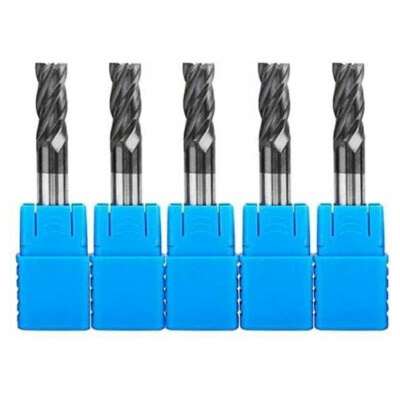5× HRC45 5mm CNC Carbide End Mill 4 Fultes Milling Cutter,Tungsten End ...