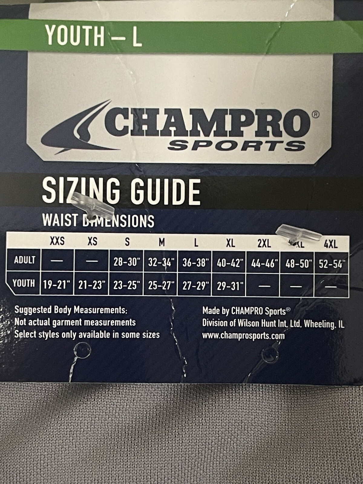 CHAMPRO Triple Crown Knicker Style Youth Large Baseball Pants Side ...