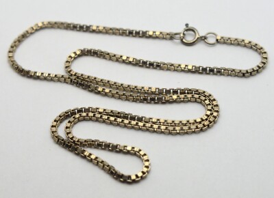 925 STERLING SILVER SQUARE CUBIC LINK NECKLACE CHAIN 42cm | eBay