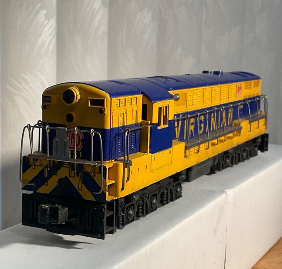 NICE 1955 MADE ORIGINAL LIONEL 2331 HUGE VIRGINIAN FM BLUE DIESEL RUN ...