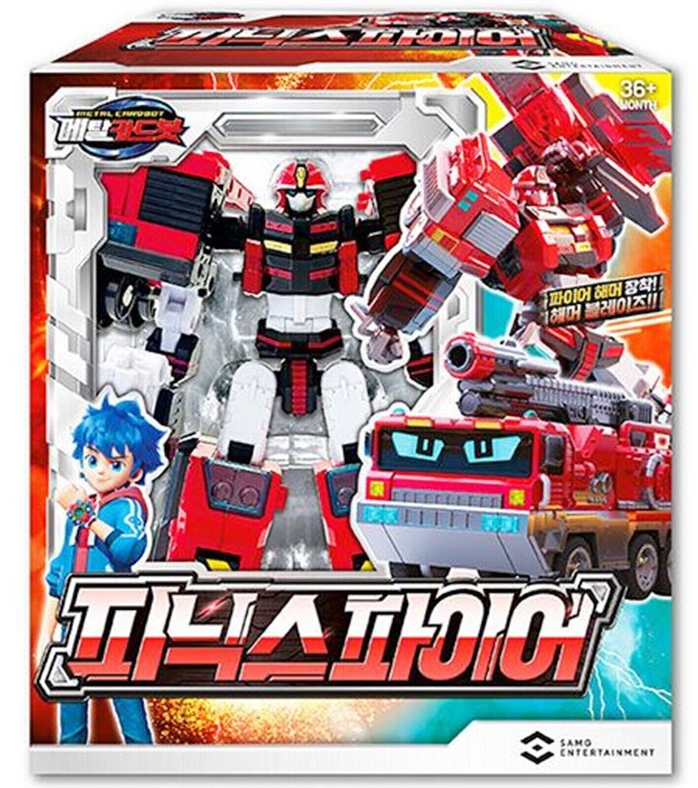 Metal Cardbot PHOENIX FIRE Red Truck Engine Transforming Robot Car Card ...