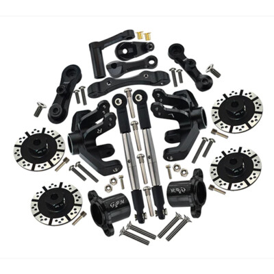 GPM Alum Combo Set A (Hex + Brake Disk+Fr Knuckles + Tie Rod) Black for ...